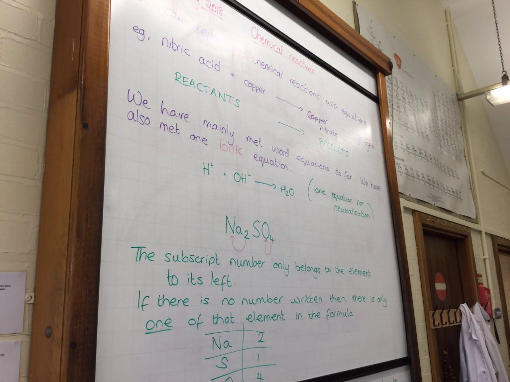 Board work is not boring - the science teacher