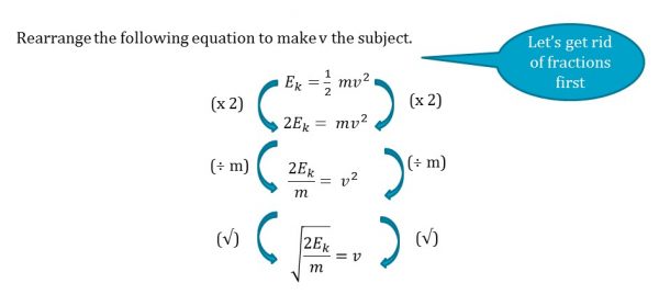 Rearranging equations in science - the science teacher